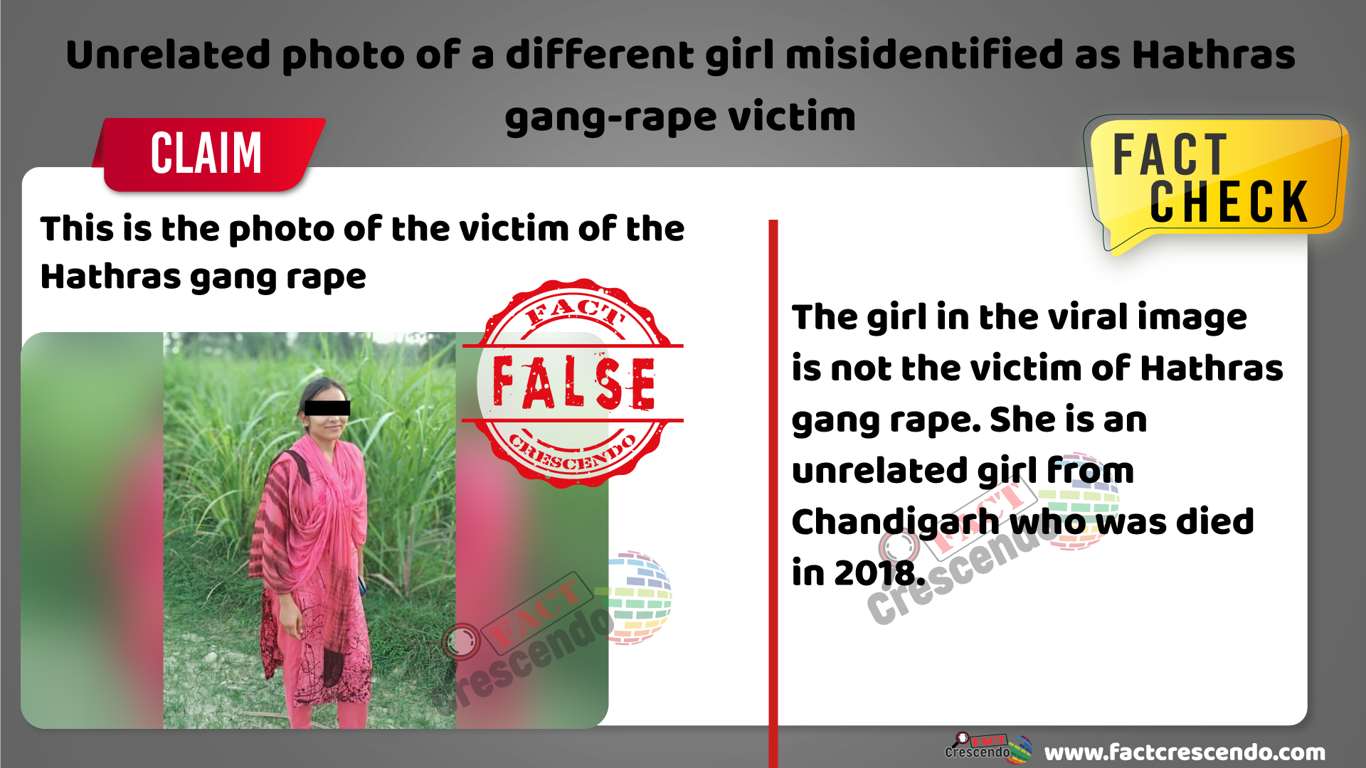Unrelated photo of a different girl misidentified as Hathras gang-rape ...