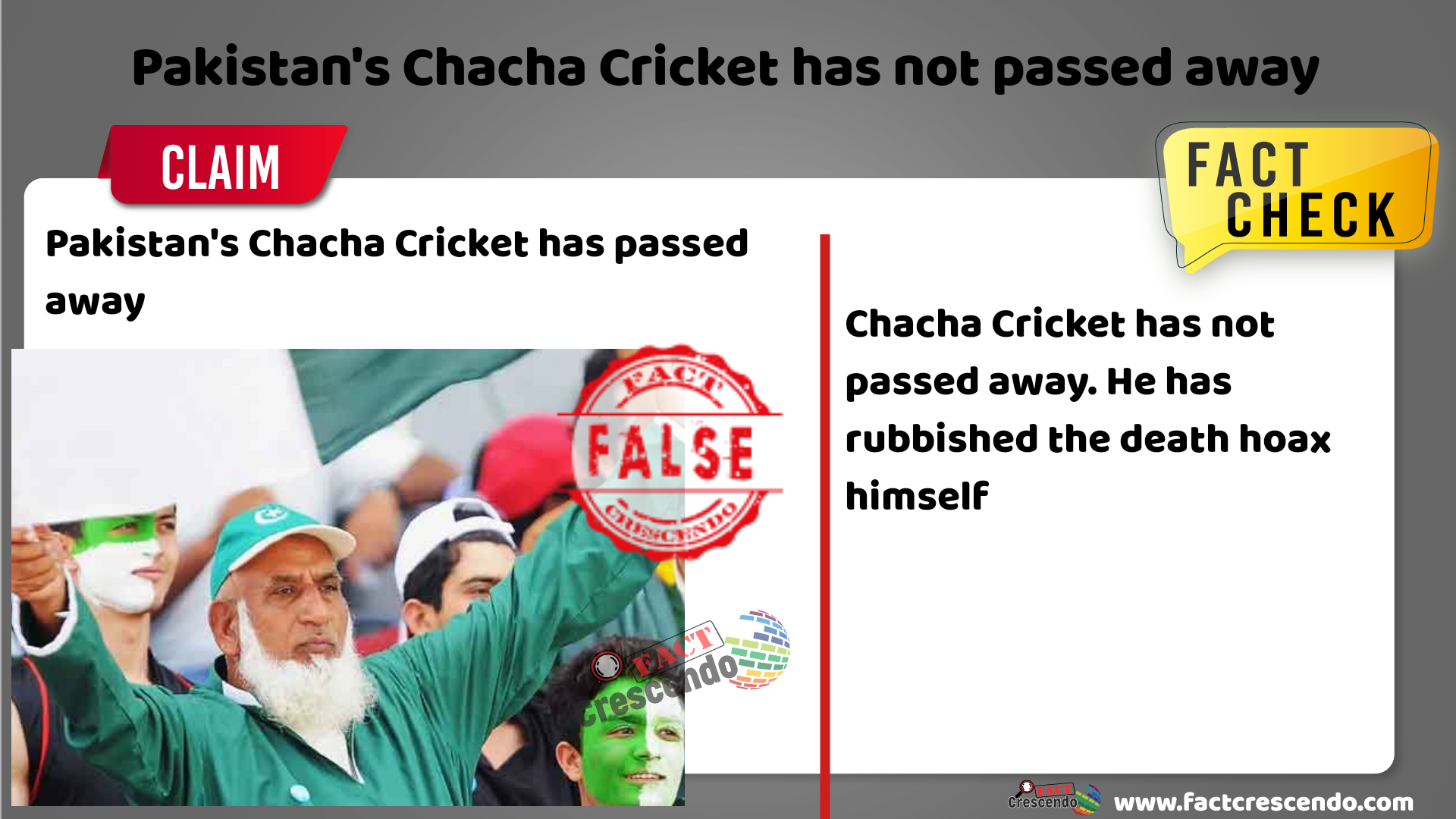 FACT CHECK: Viral Rumors Claiming Pakistan’s ‘Chacha Cricket’ is Dead ...
