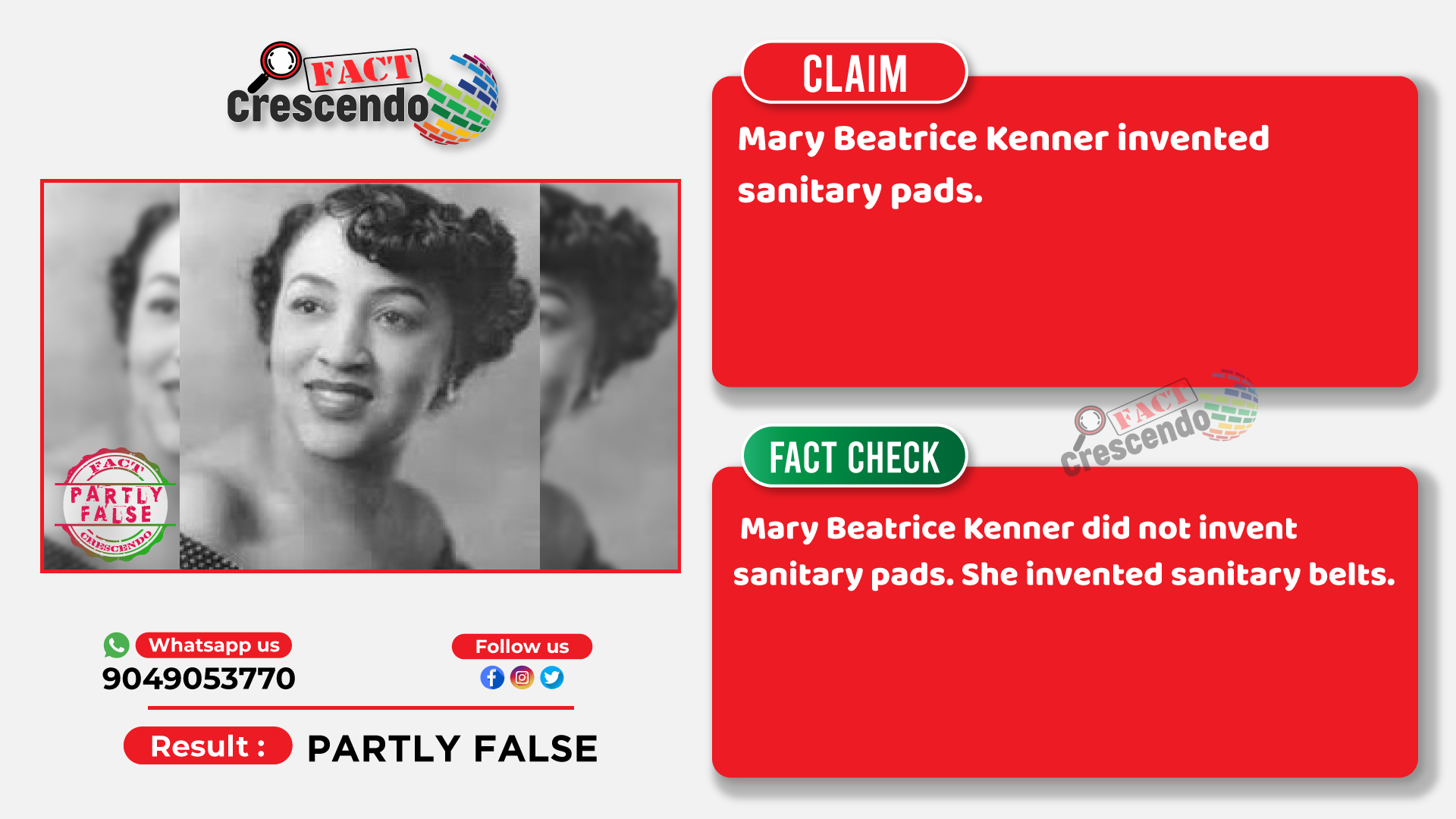 Mary Beatrice Kenner did not invent sanitary pads; Know the truth ...