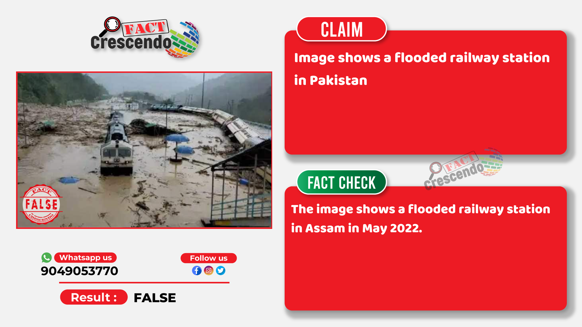 Image from Assam shared as flood visuals in Pakistan. - Fact Crescendo