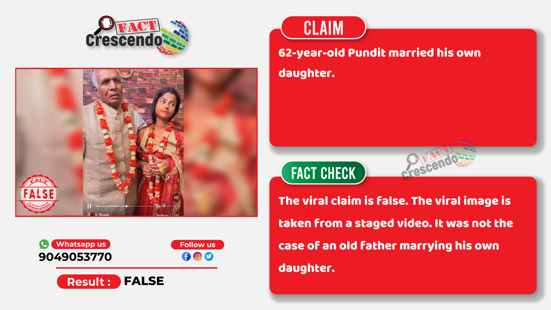 Did This Old Man Marry His Own Daughter? Scripted Video Viral As Real Incident - Fact Crescendo