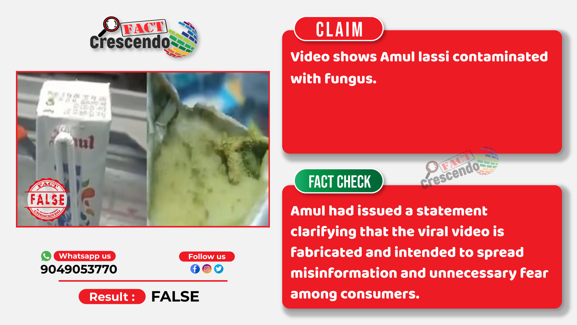 Contamination in Amul Lassi-know the truth - Fact Crescendo