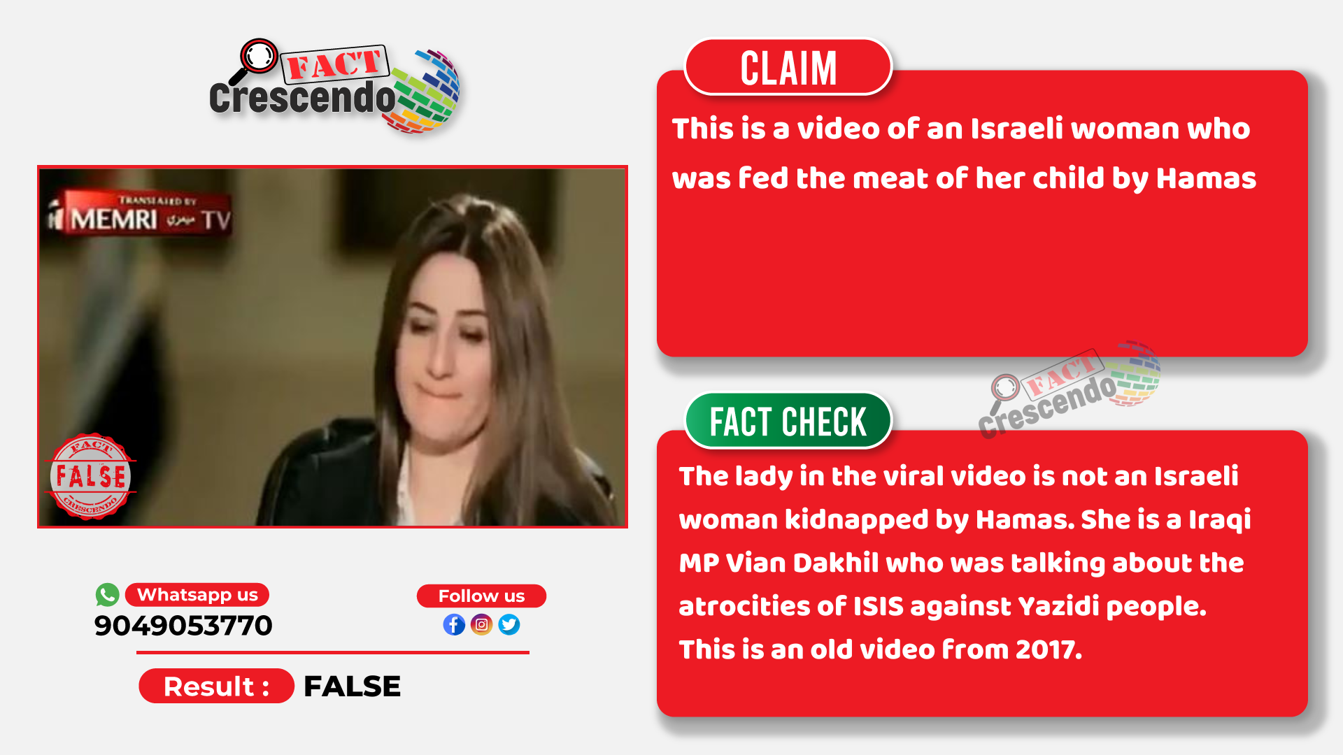Is this a video of an Israeli woman who was fed the meat of her child ...