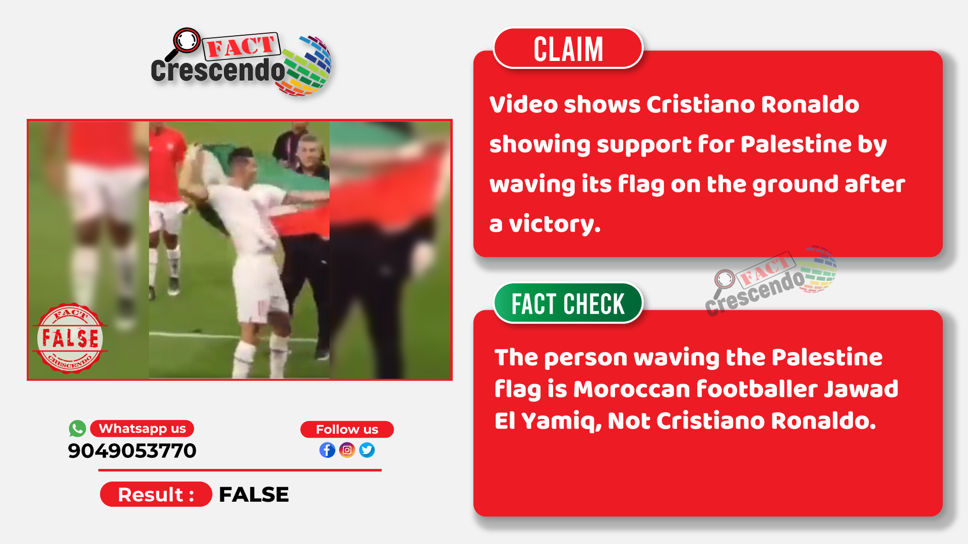 Is Cristiano Ronaldo waving Palestine flag-know the truth - Fact Crescendo