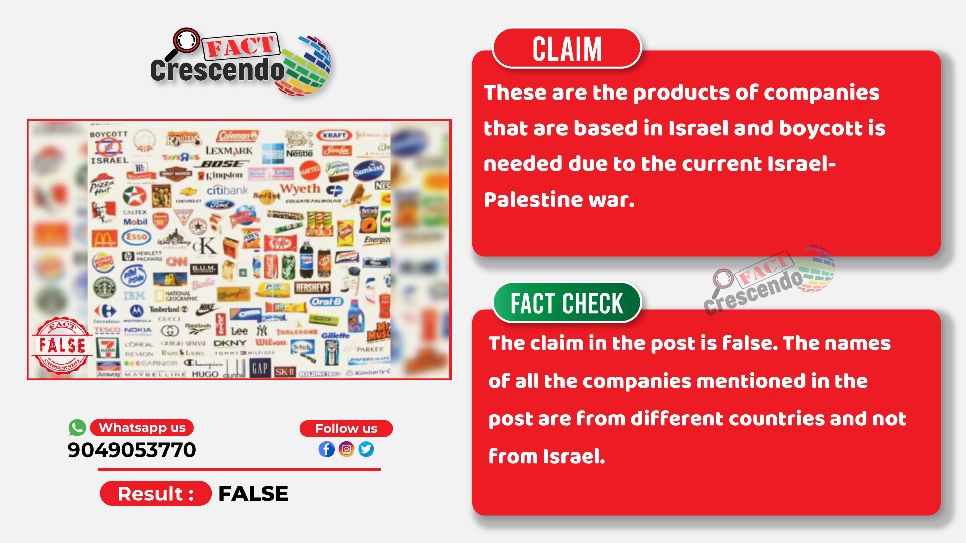 A provocative post to boycott various products in market which are ...