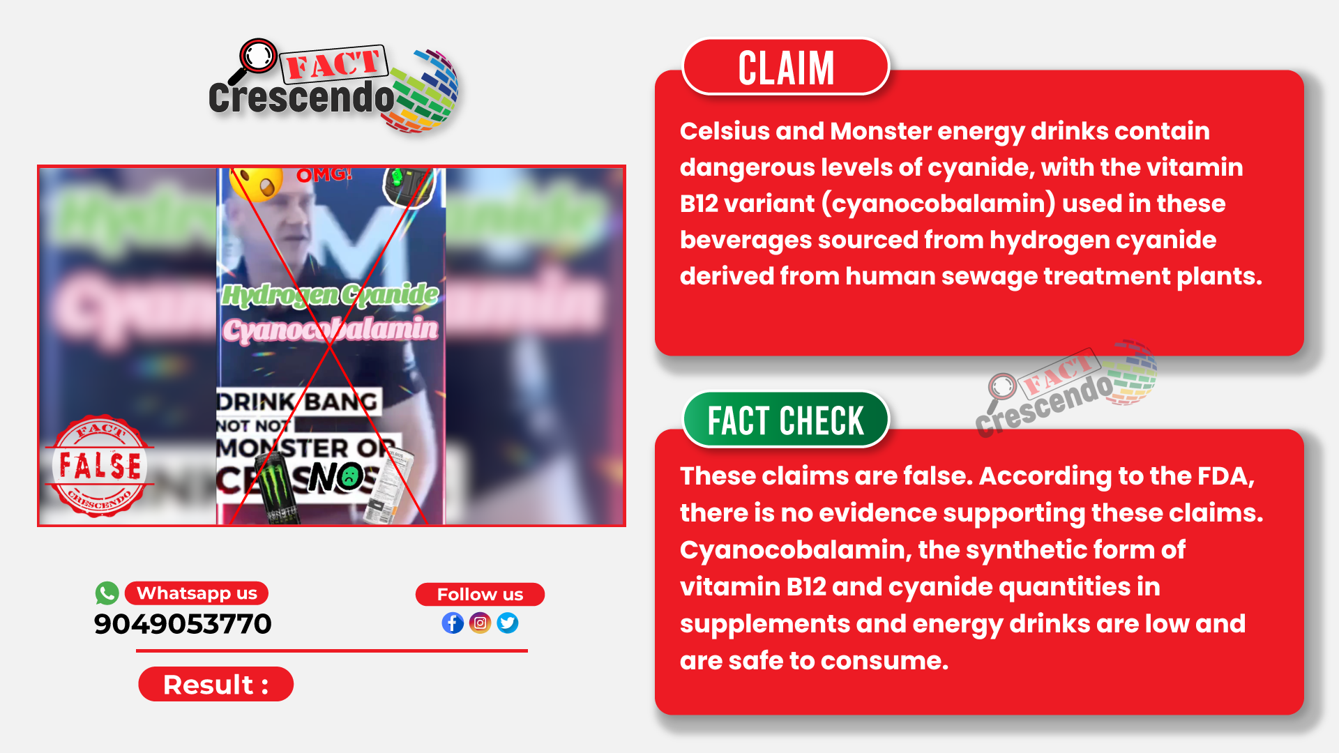 Fact-Check: Presence of Cyanide in Celsius and Monster Energy Drink ...