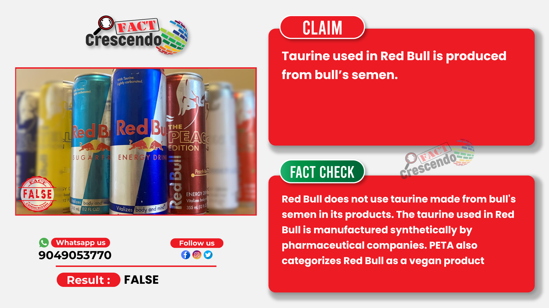 Taurine In Red Bull Are Not Made From The Sperms Of Bull. The Viral ...