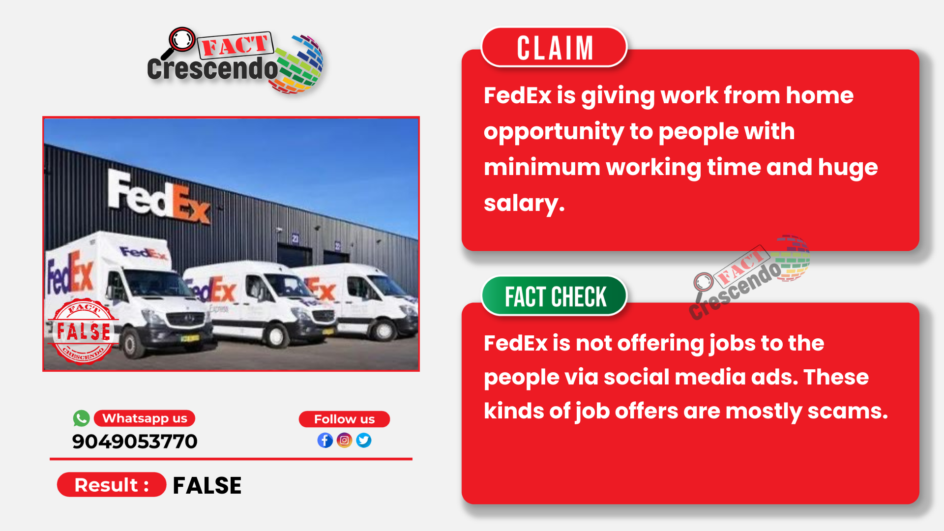 Scam Alert! FedEx work from home job offer ads on social media is a ...