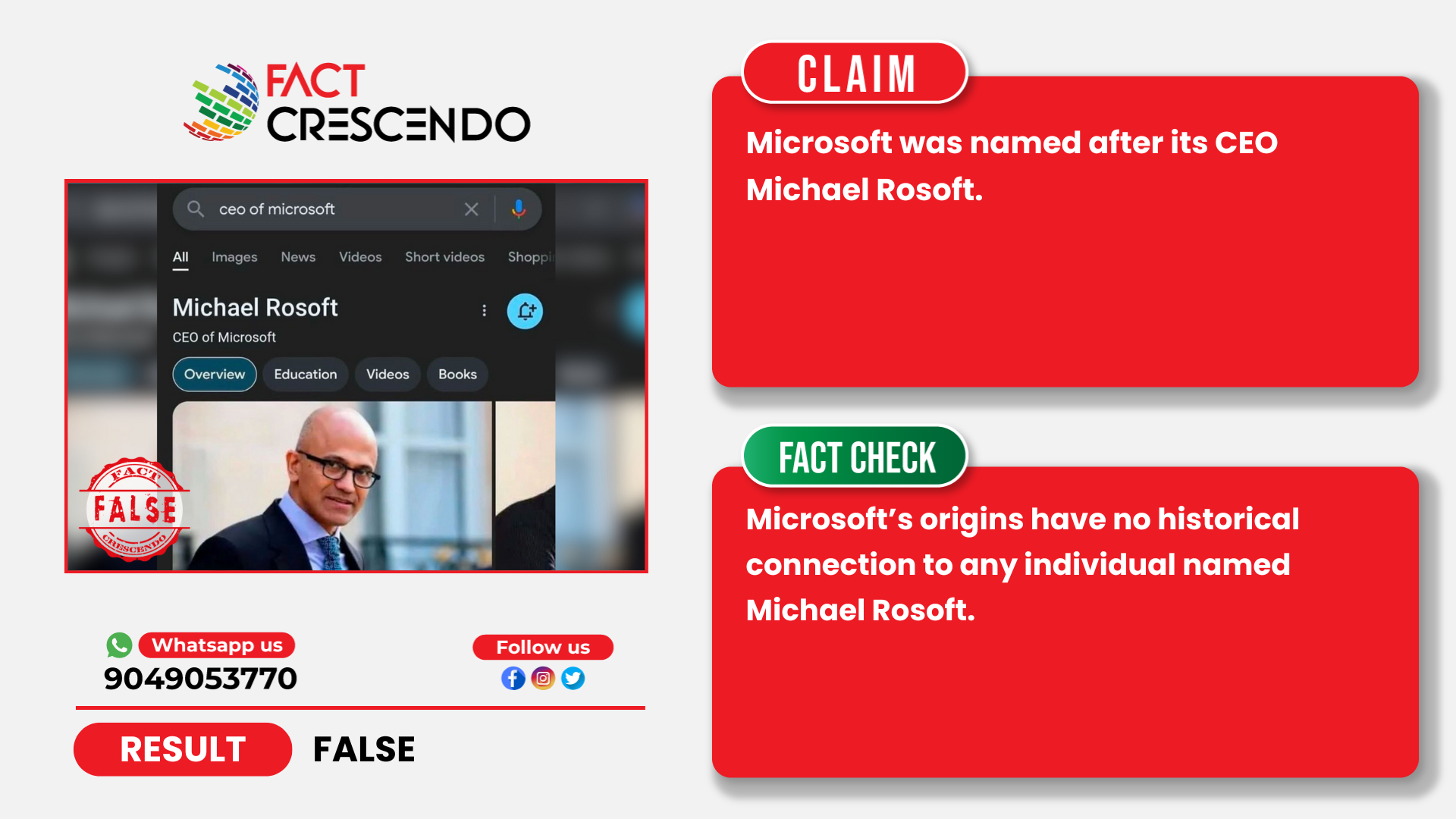 False Claim Alleges Microsoft Was Named After Michael Rosoft - Fact ...