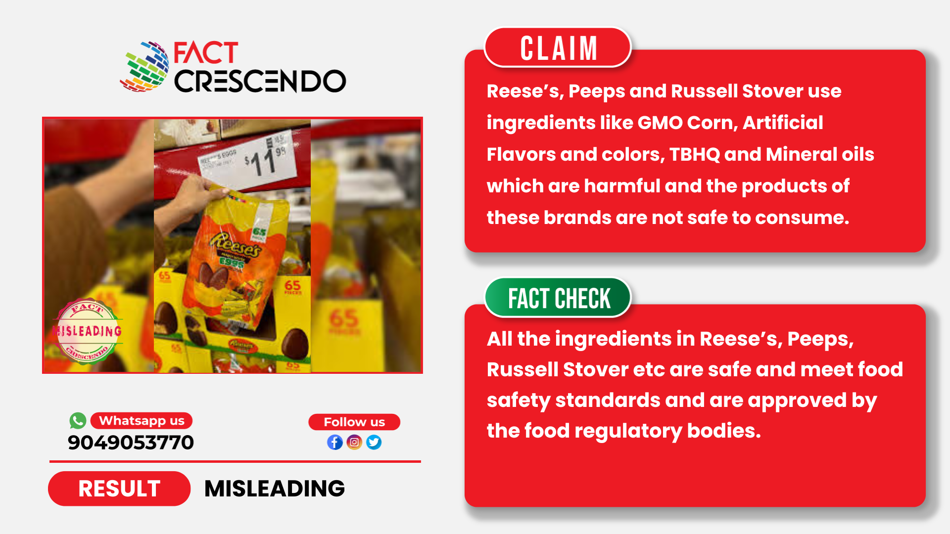 Ingredients in Reese’s, Peeps and Russell Stover products meet safety ...