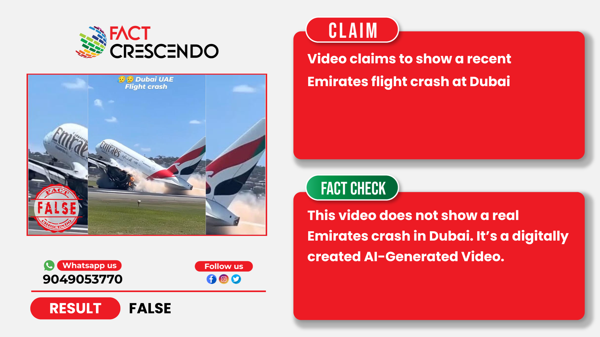 Fact-Check: Viral Dubai Emirates Flight Crash Video is Fake and AI ...