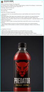 Ingredients in Predator energy drinks unsafe for consumption? Food ...