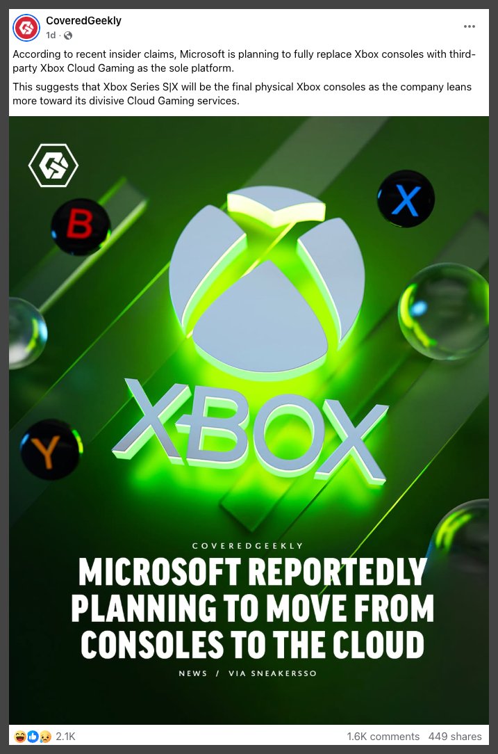 Microsoft Is Not Abandoning Xbox Console Hardware for Cloud Gaming ...