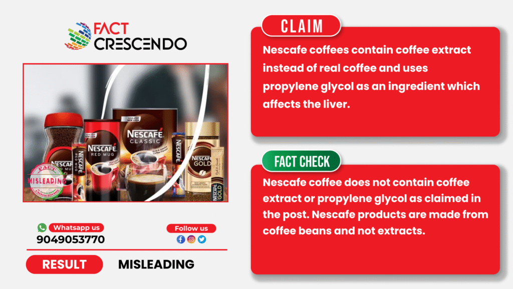 Myth Busted: Nescafe uses real coffee and not harmful chemicals. - Fact ...