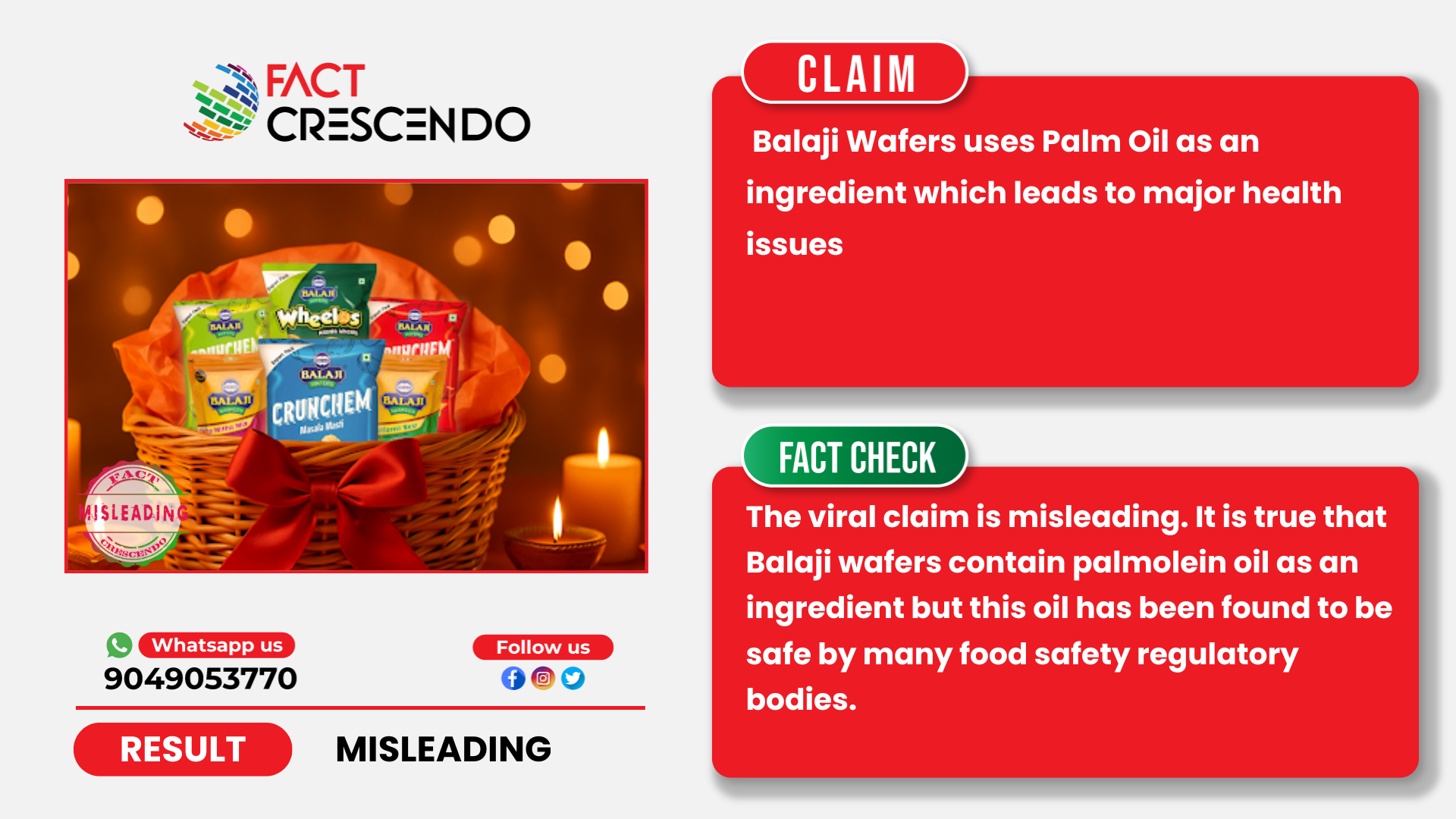 Palm Oil in Balaji Wafers is an approved ingredient and the product is ...