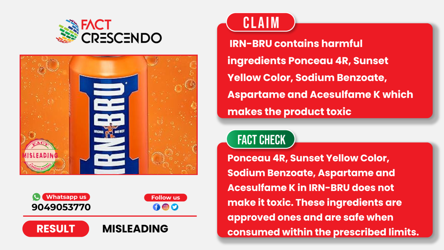 Is IRN-BRU made with toxic ingredients and not fit for human ...