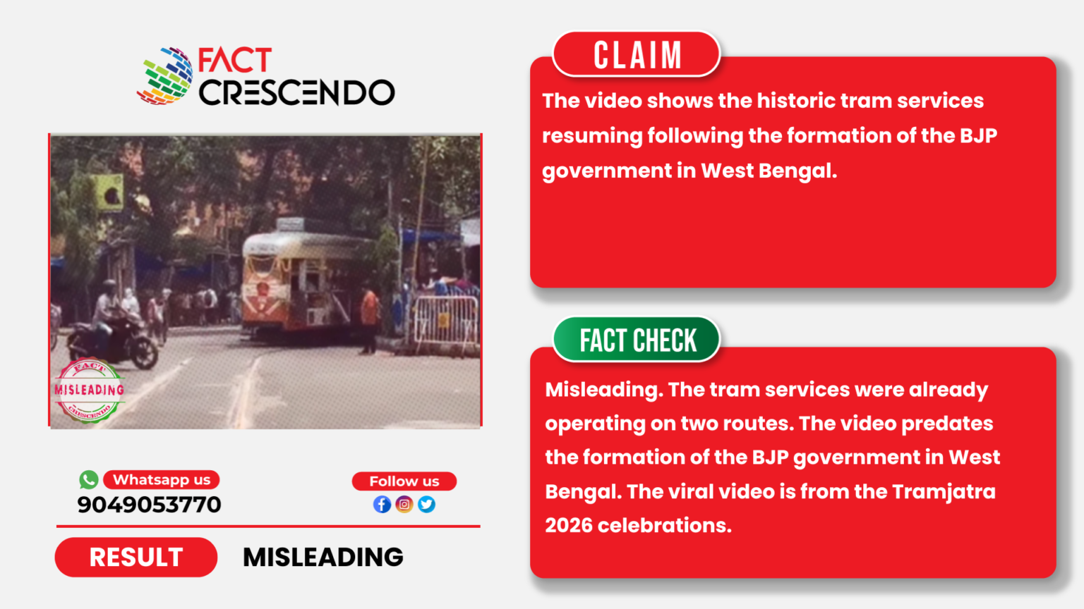 BJP Government Resumed The Historic Tram Services In Kolkata? Here's ...