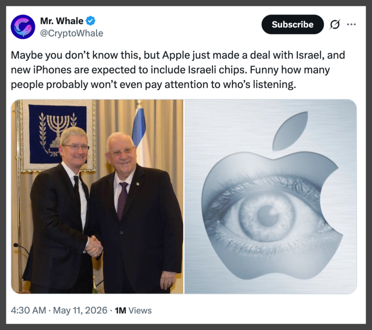 Fact Check: No Evidence Apple “Signed a Deal With Israel” to Make a ...